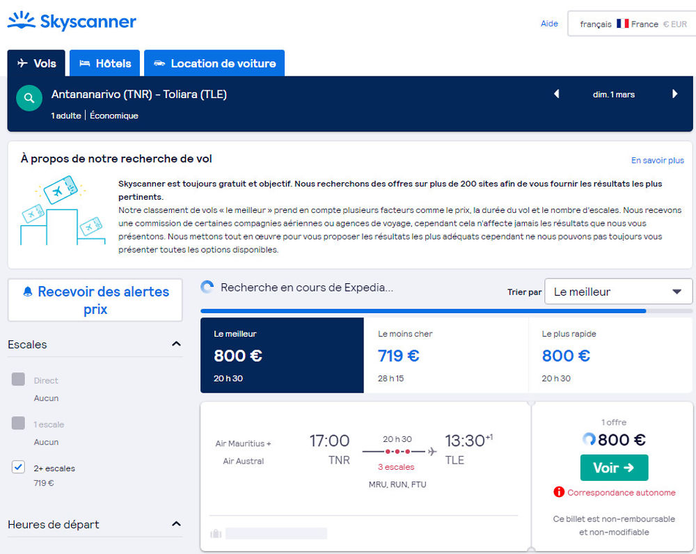 Tarifs des vols de Paris à Madagascar - Avion - Forums Routard ...